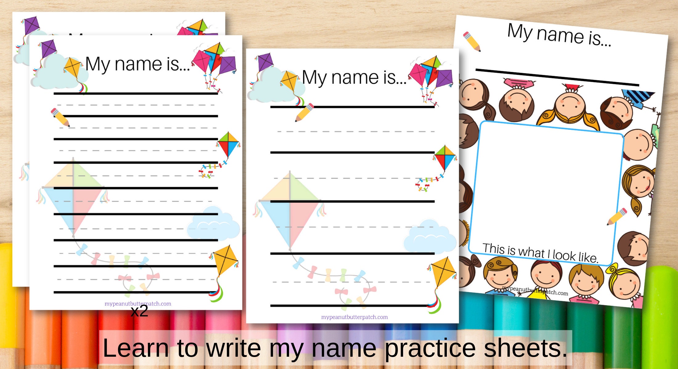 Learn to Write My Name Kids Practice Writing Sheets - Etsy