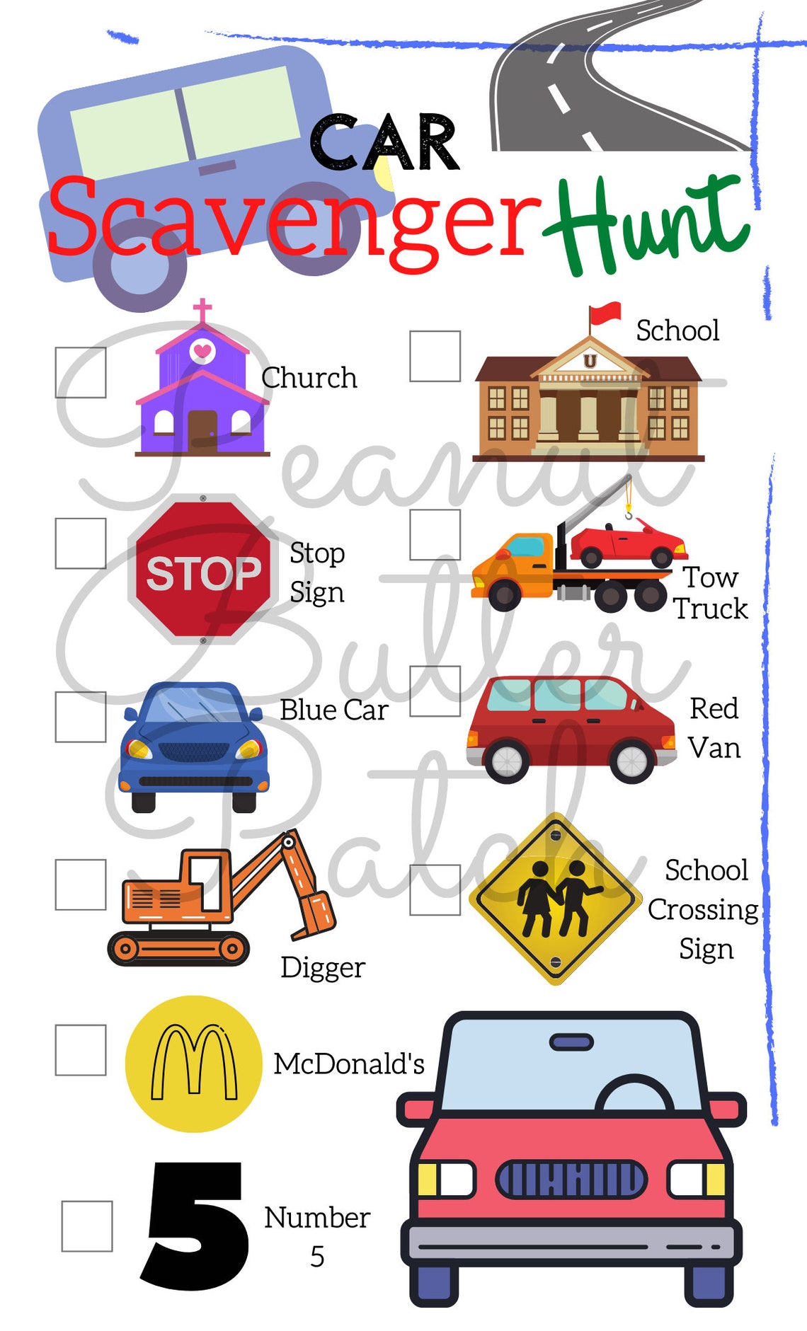 Neighborhood Nature Car Ride & Shape Scavenger Hunts PDF | Etsy