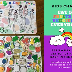 Kids Fruit and Veggie Chart, Peas in the Pod Theme - Etsy