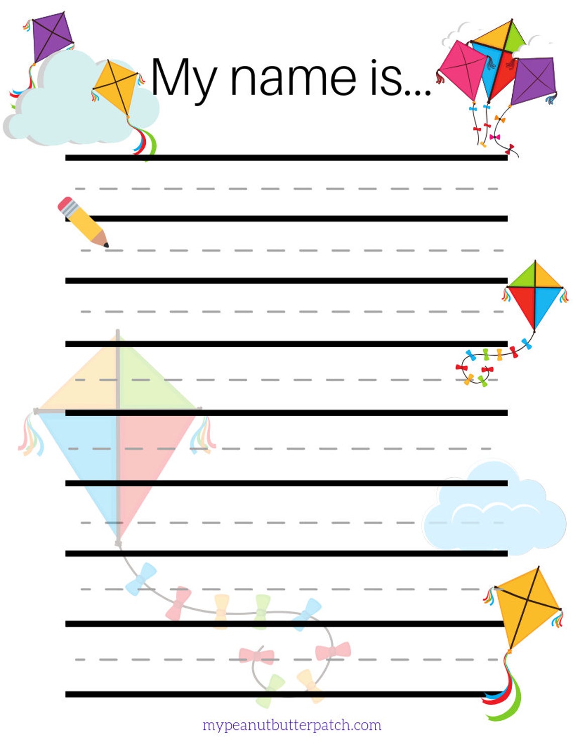 Learn to Write My Name Kids Practice Writing Sheets | Etsy