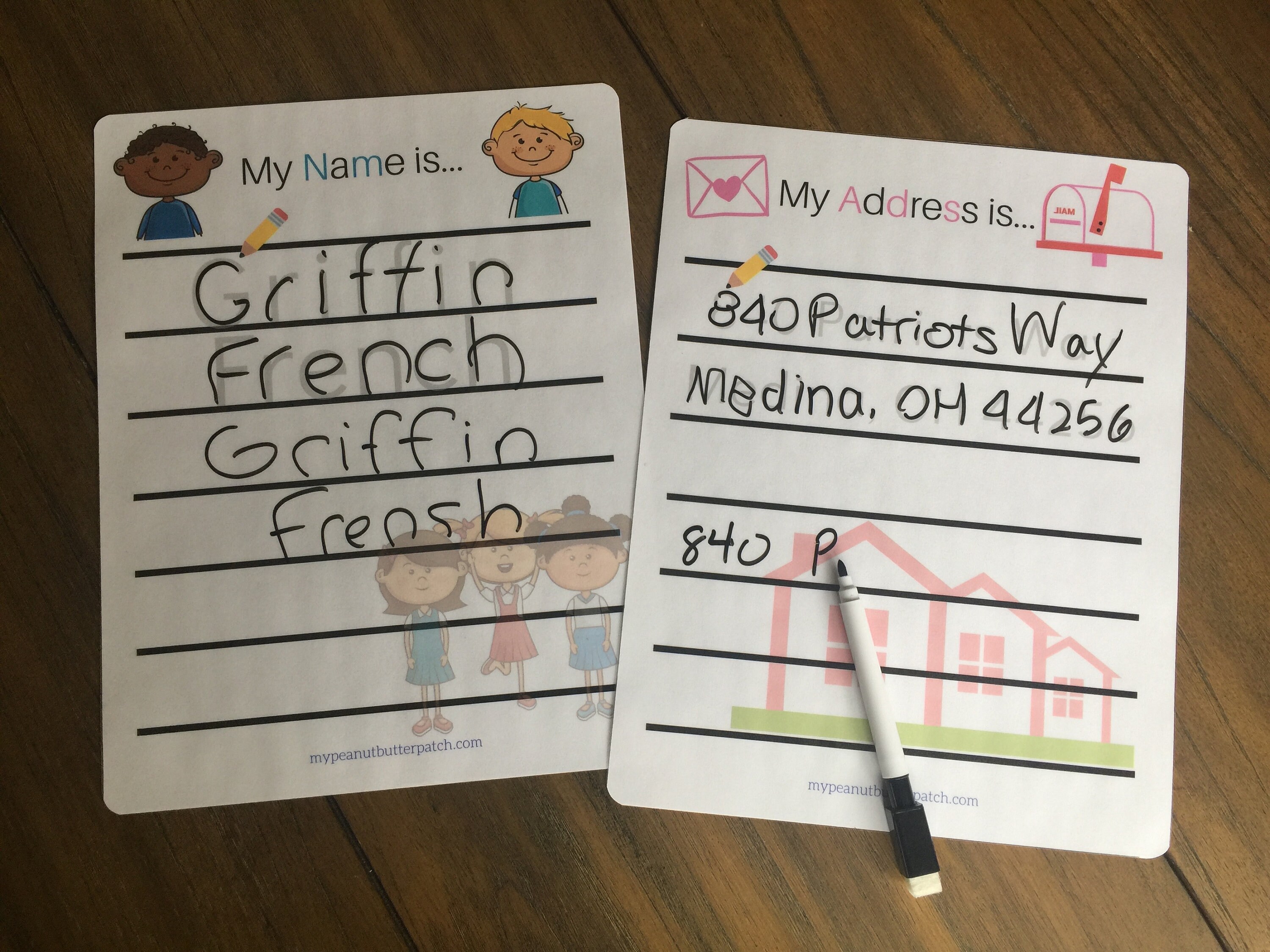 Dry Erase Learn My Important Info Practice Sheets My Phone - Etsy