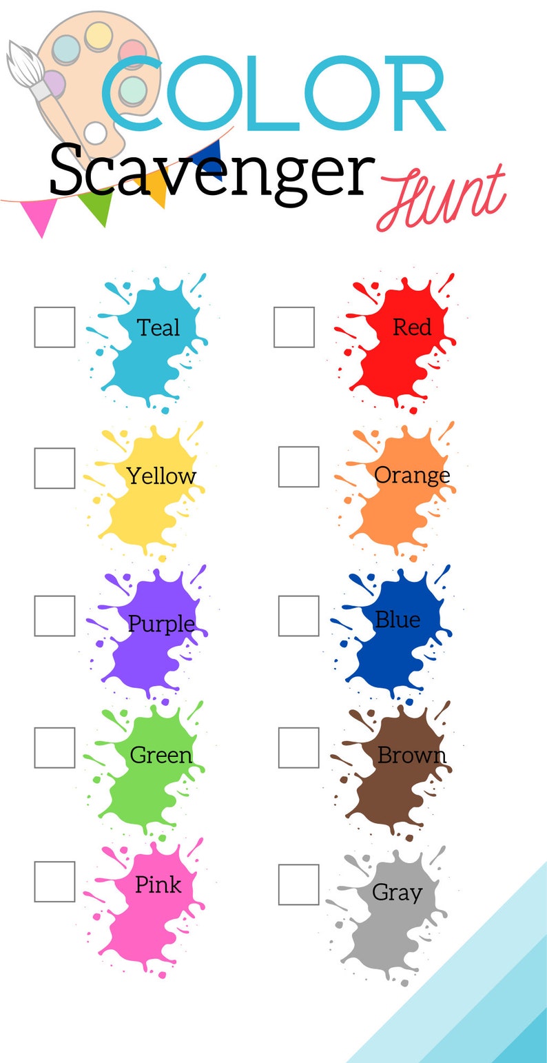 Kids Spring Scavenger Hunts Gardening Color PDF Instant | Etsy