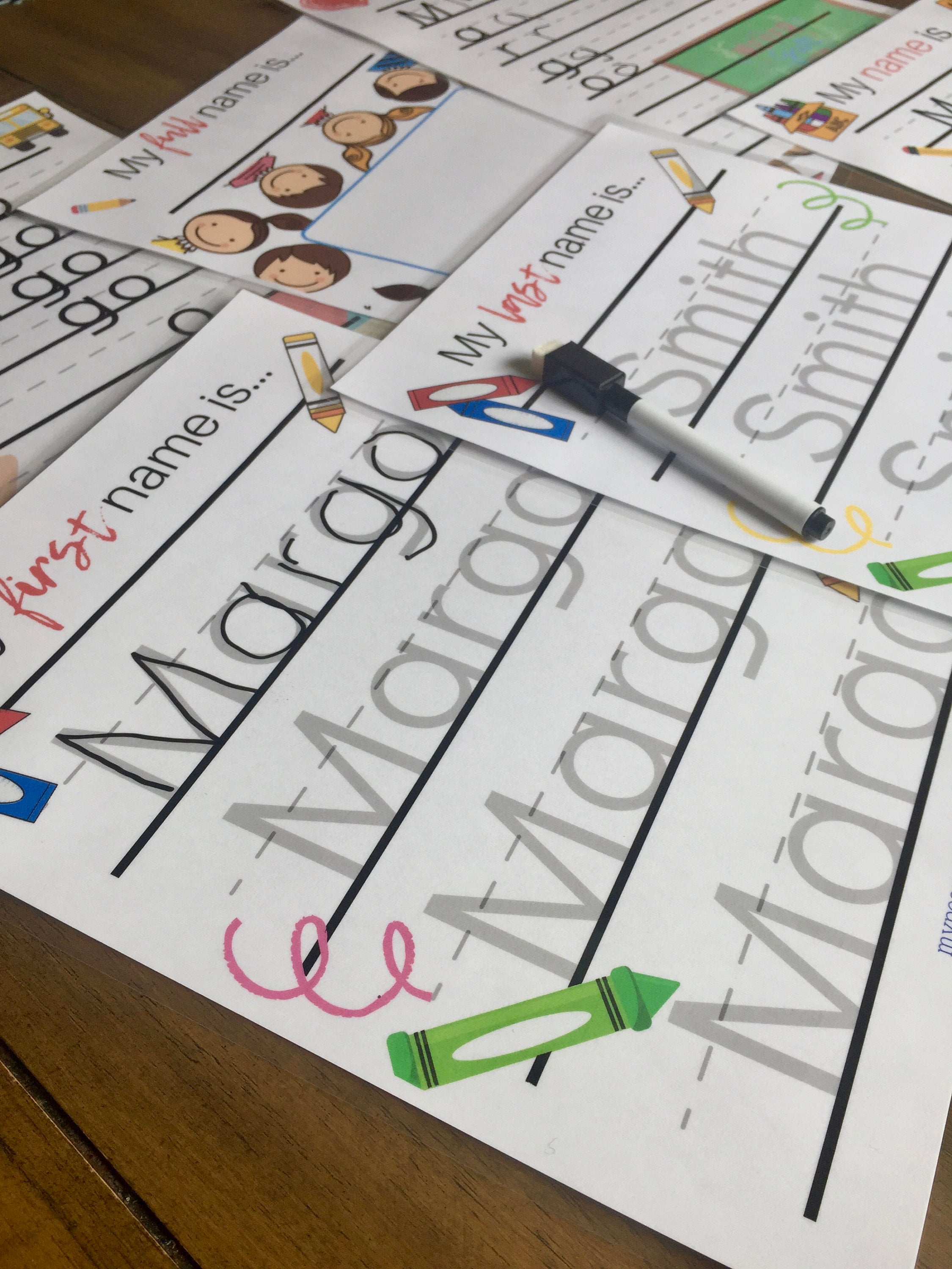 Dry Erase Learn to Write My Name Practice Worksheets School - Etsy Denmark