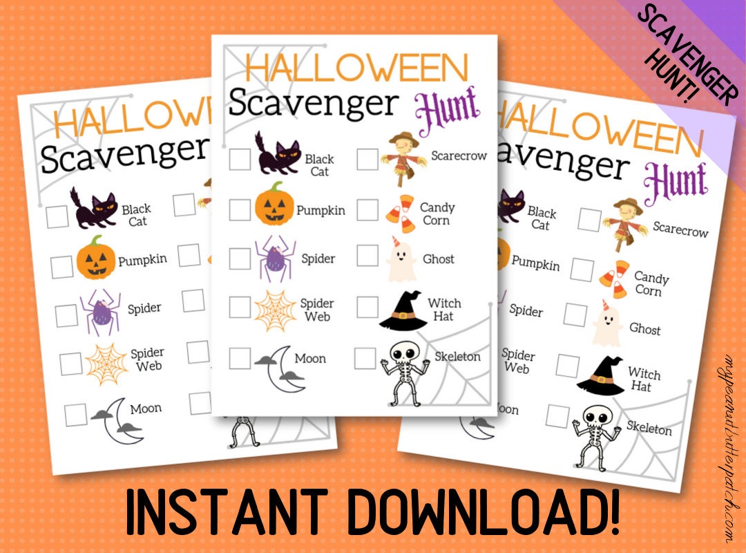 Halloween Scavenger Hunt Toddler Friendly Instant Download - Etsy