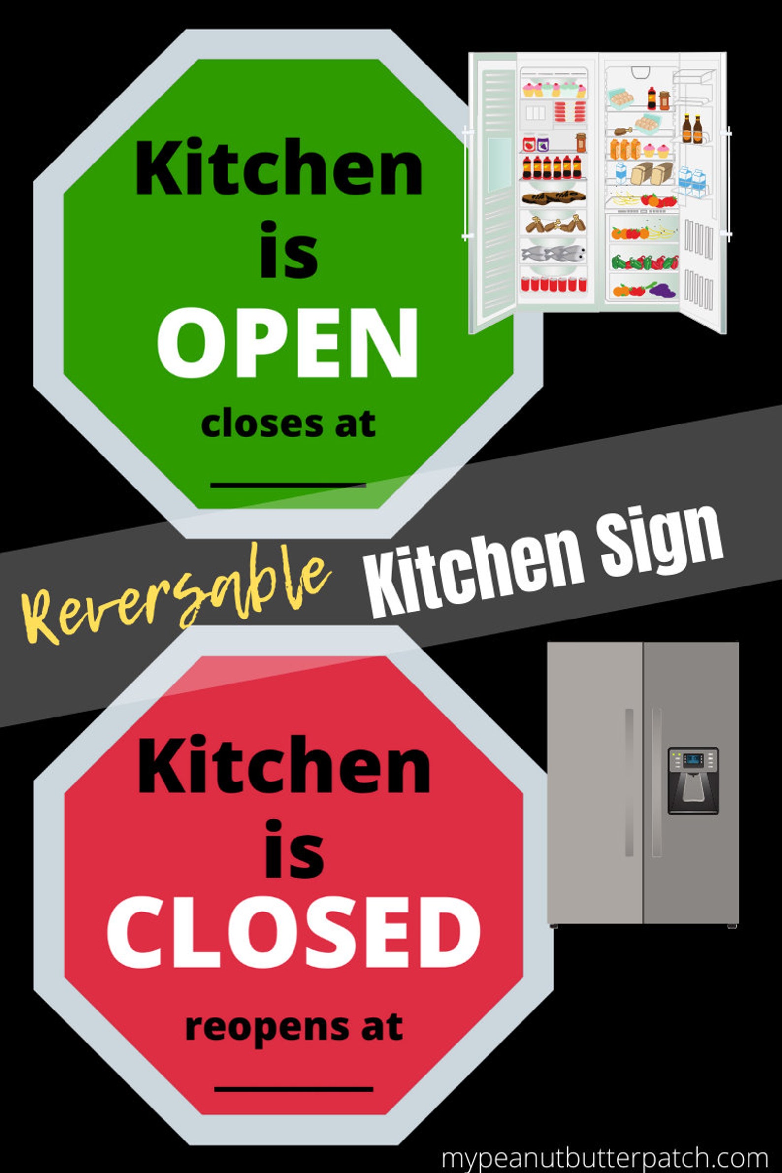 Kitchen's Closed/open Sign Reversible Kids in the - Etsy