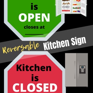 Kitchen's Closed/open Sign | Reversible | Kids in the Kitchen/pantry - Etsy