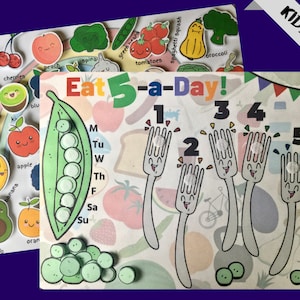 Kids Fruit and Veggie Chart, Peas in the Pod Theme - Etsy