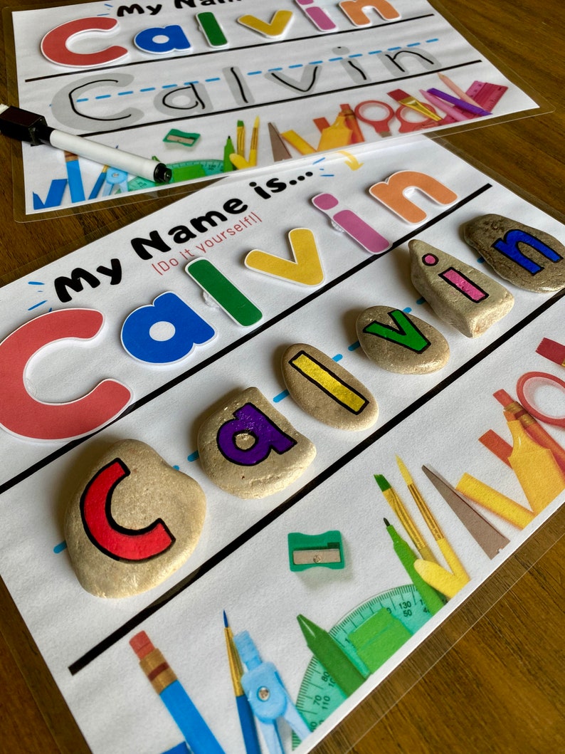 Learn to Write My Name 5 Different Ways Trace Match - Etsy