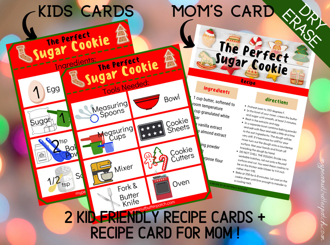 Kids' Sugar Cookie Recipe Cards | Ingredients & Tools Needed - Etsy
