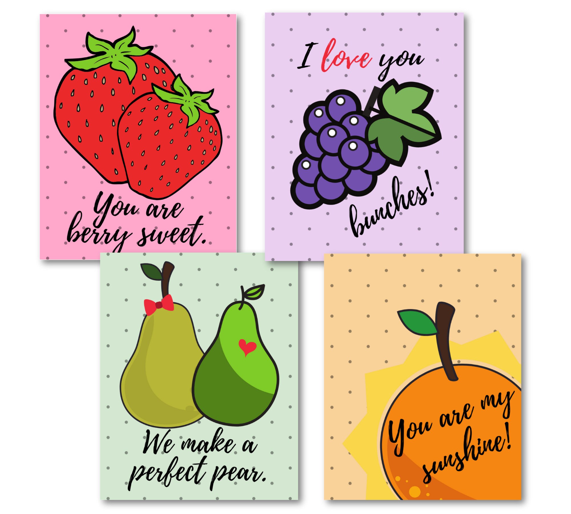 Fruit Wall Art Set of 4 INSTANT DOWNLOAD - Etsy