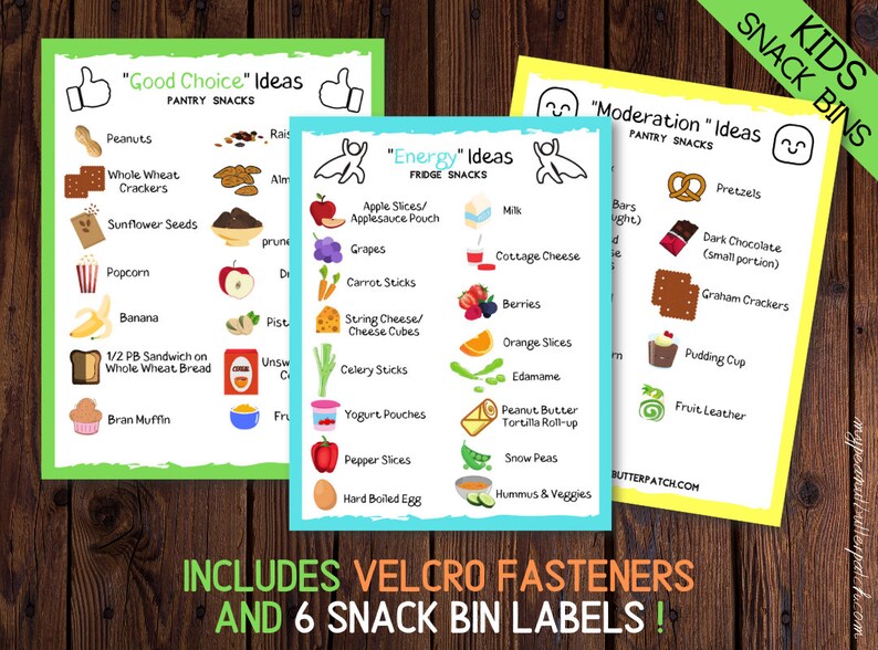Healthy Snack Bin Labels Pantry Organization Kids Snacks - Etsy