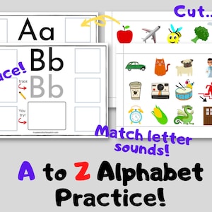 A to Z Alphabet Practice Cards | Letter Tracing | Letter Sounds ...