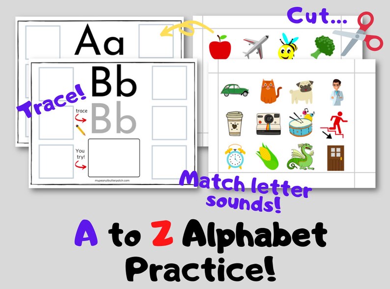 A to Z Alphabet Practice Cards Letter Tracing Letter | Etsy