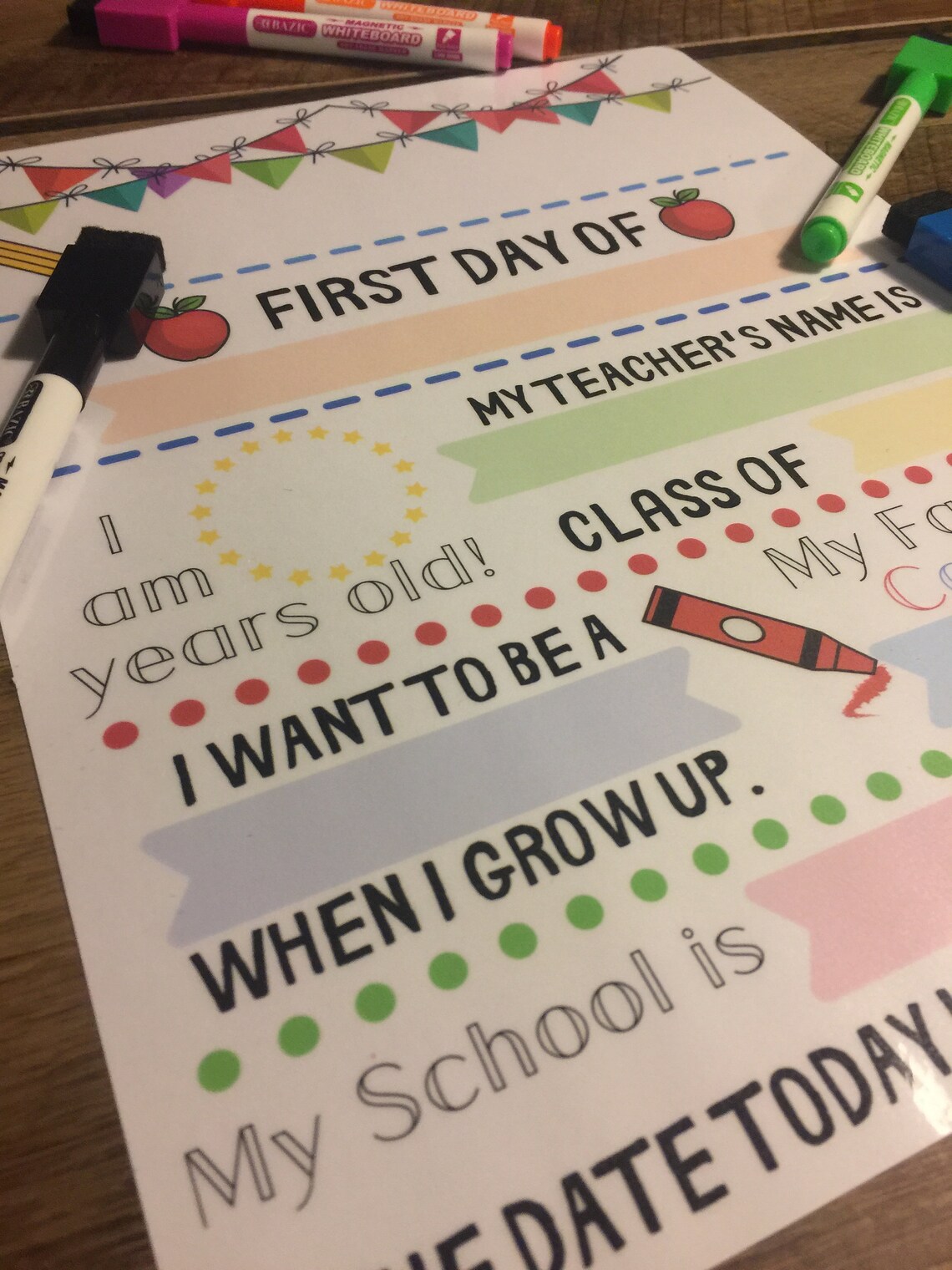 First Day of School Dry Erase Sign Ready for You to - Etsy
