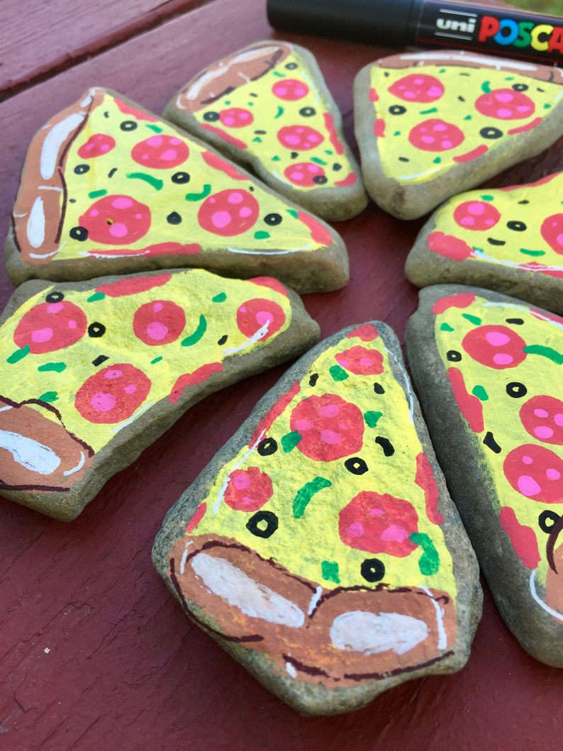 Pizza Rocks Story Stones Food Rocks | Etsy