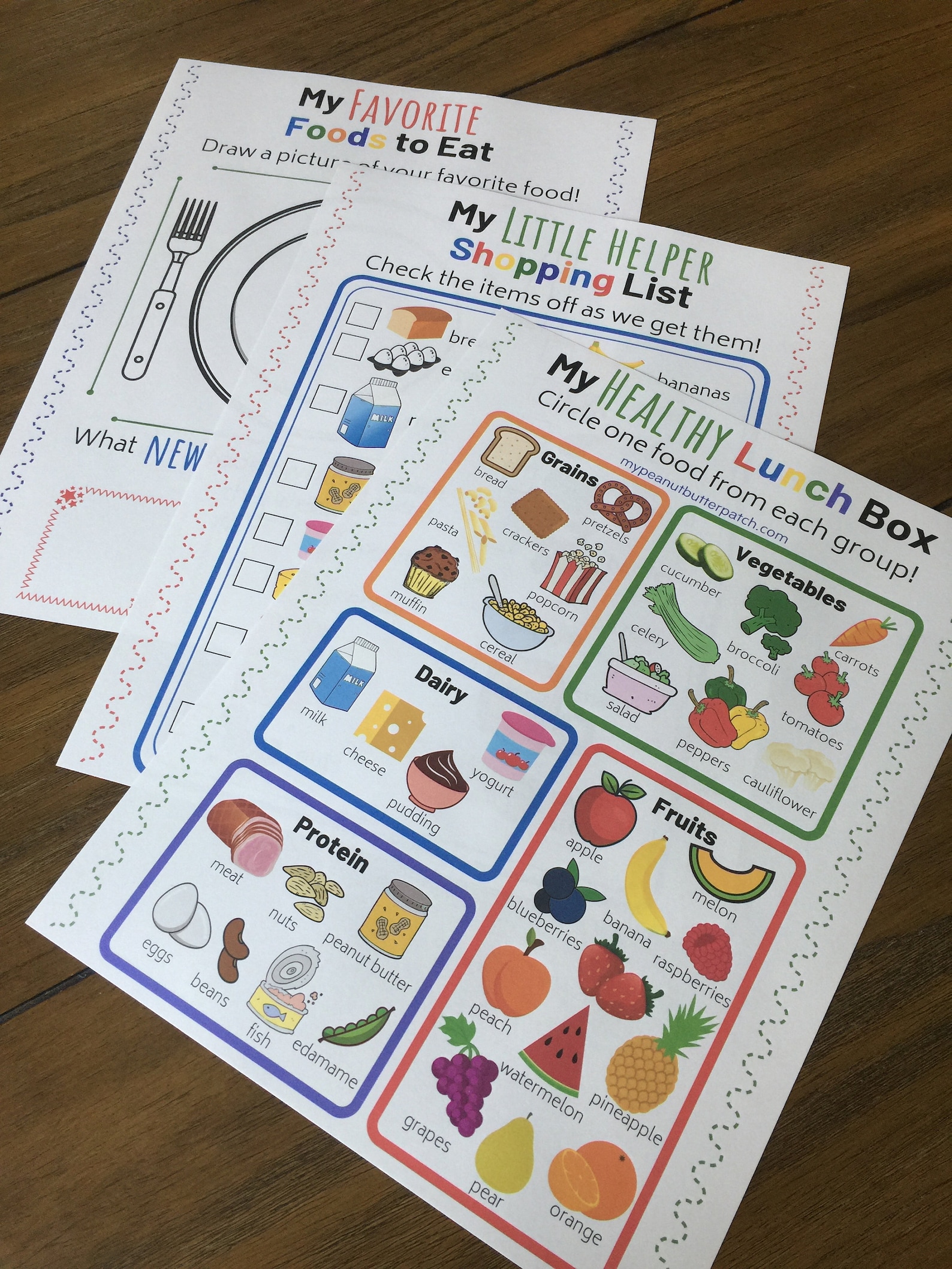 My Healthy Lunch Box Checklist | Little Helper Grocery Shopping List - Etsy