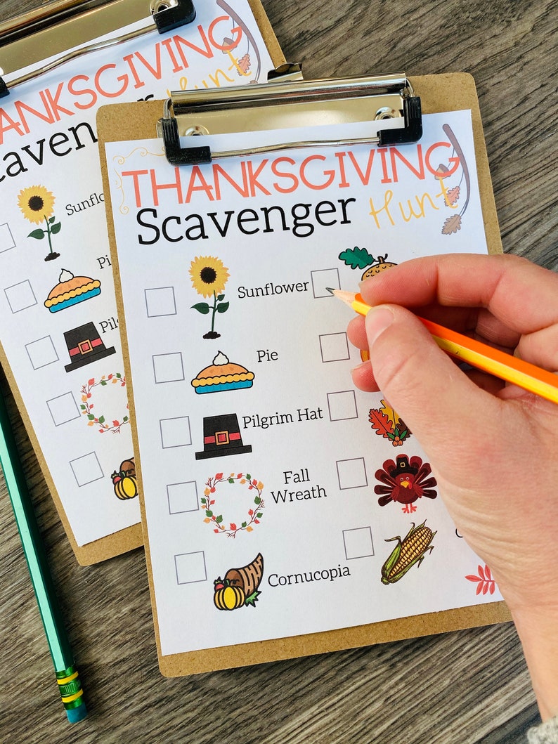 Thanksgiving Scavenger Hunt Kids Fall Activity | Etsy