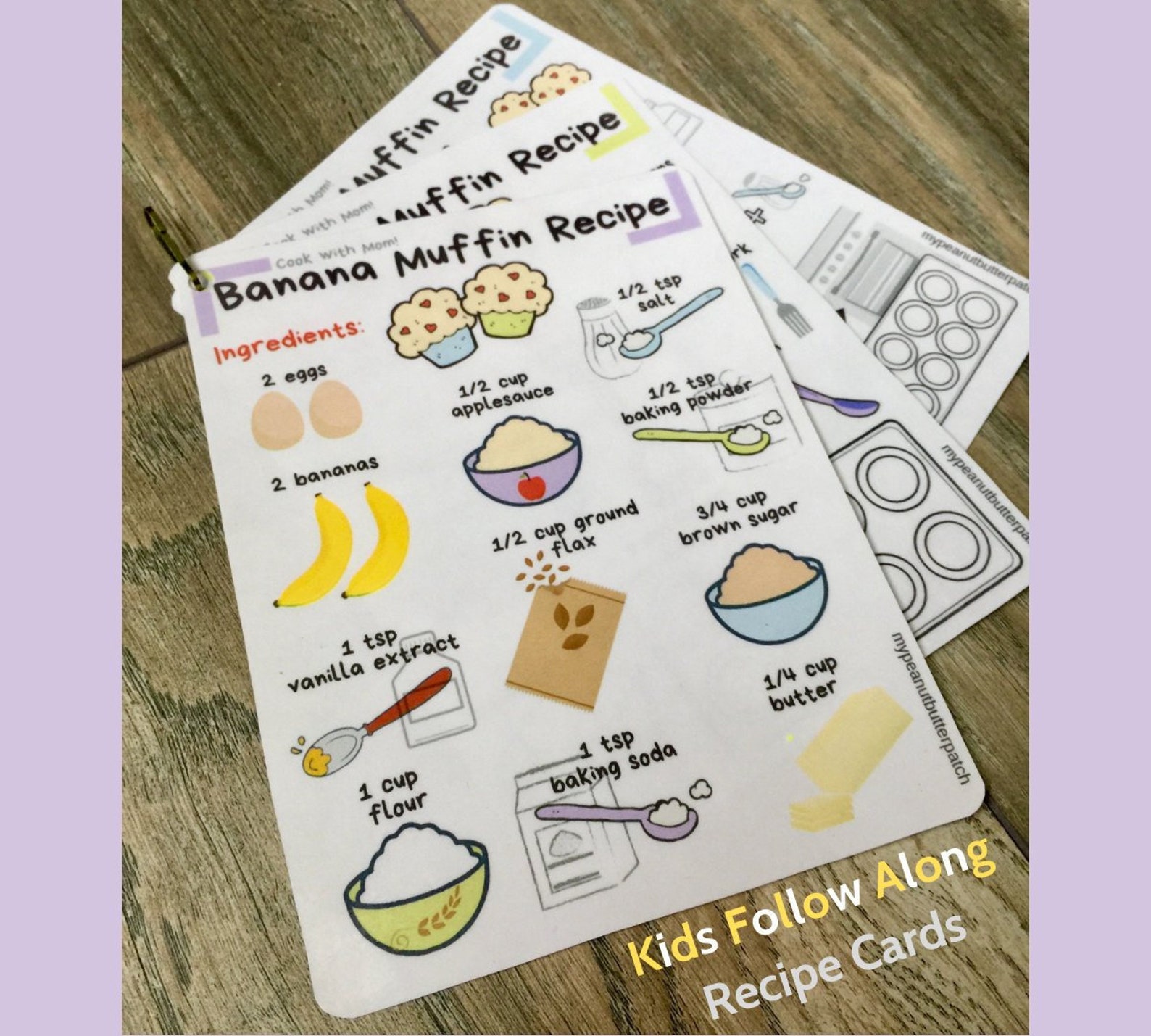 Cook With Mom Recipe Cards & Color Matching Activity, Picture Recipe ...