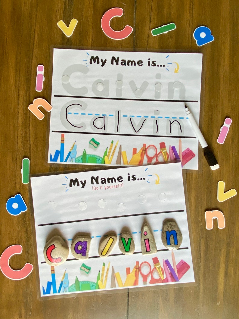 Learn to Write My Name | 5 Different Ways | Trace, Match, Write, Rocks ...