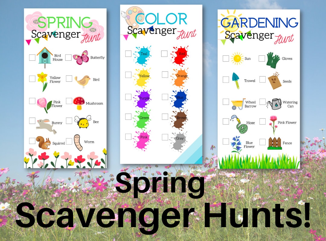 Kids Spring Scavenger Hunts | Gardening | Color | PDF, Instant Download ...