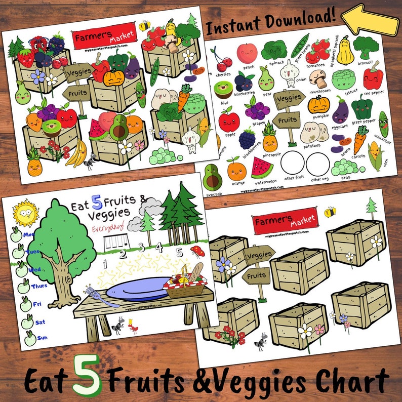Fruit and Veggie Tracker Chart Digital Download - Etsy