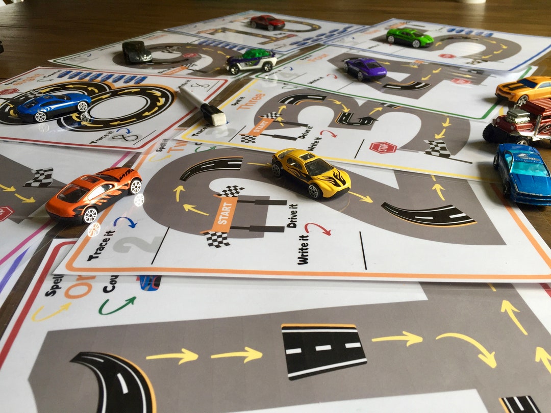 Number Car Mats | Drive It | Trace It | Write It | Count It | Spell It ...