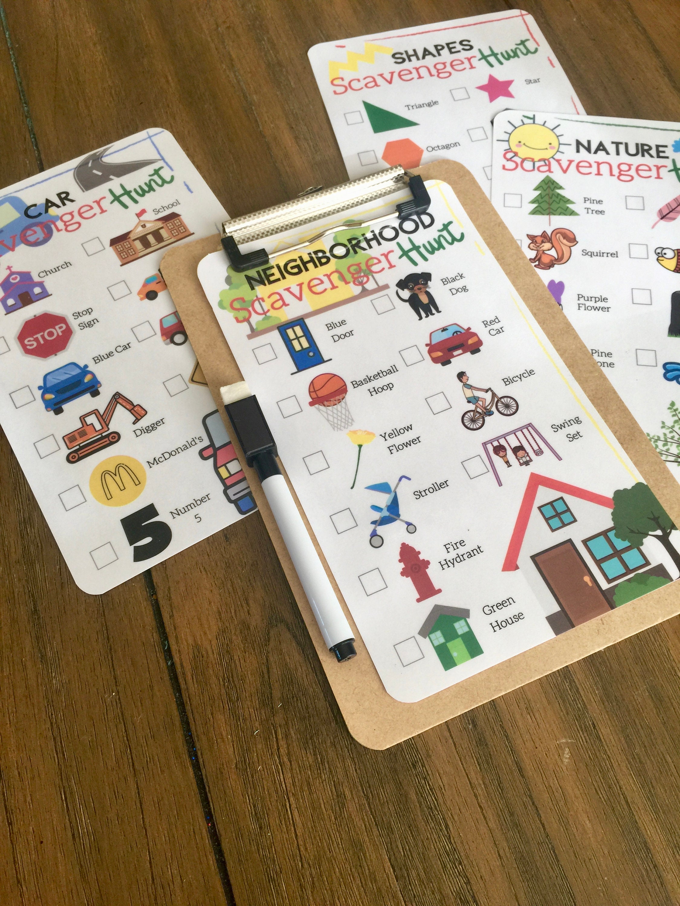 Neighborhood, Nature, Car Ride, & Shape Scavenger Hunts| + Mini ...