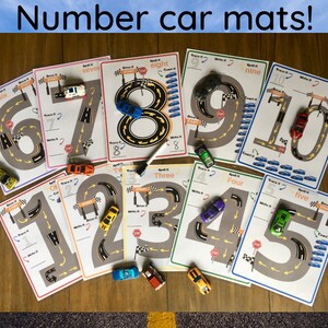 Number Car Mats | Drive It | Trace It | Write It | Count It | Spell It ...