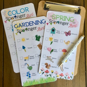 Kids Spring Scavenger Hunts | Gardening | Color | PDF, Instant Download ...