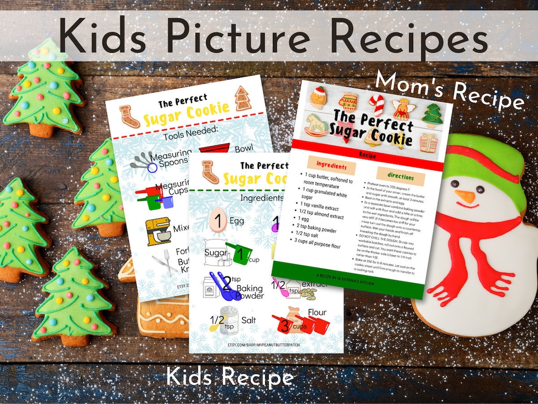 Kids Sugar Cookie Recipe Cards | INSTANT DOWNLOAD - Etsy