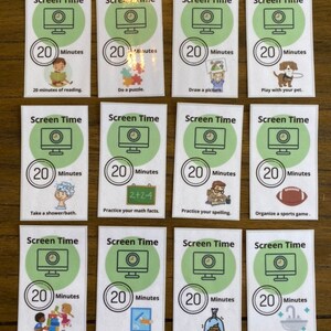 Kids Screen Time Tokens | Instant Download - Etsy