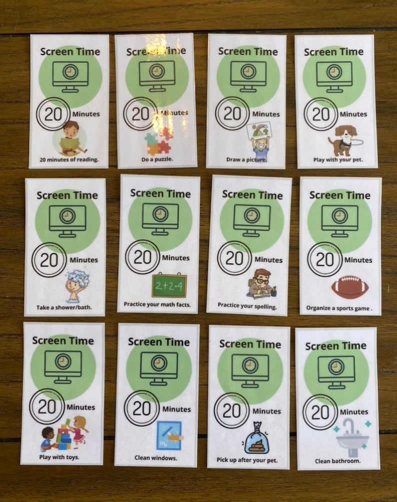 Kids Screen Time Tokens Instant Download - Etsy