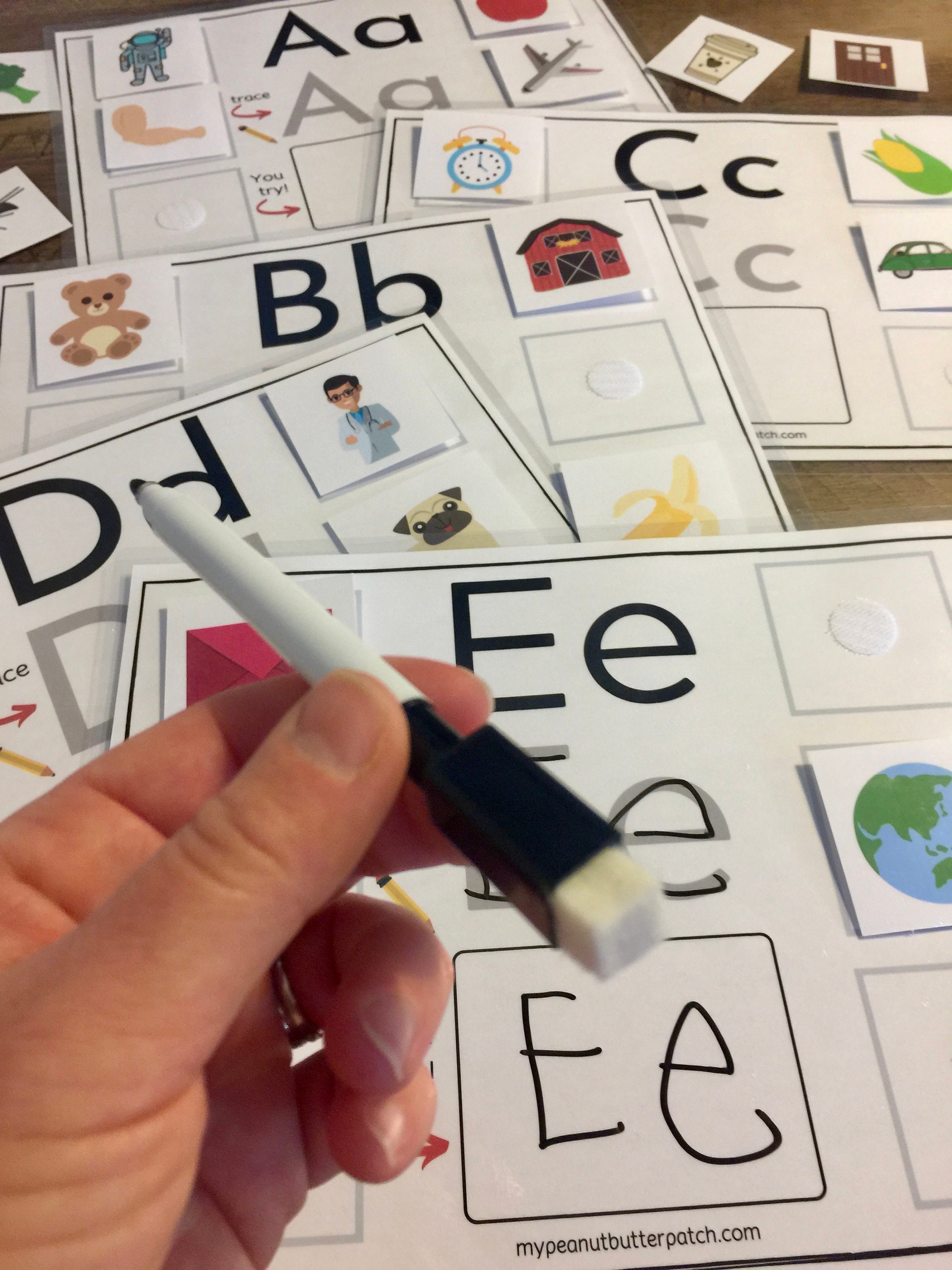 A-Z Alphabet Cards Tracing Practice Letter Sounds | Etsy