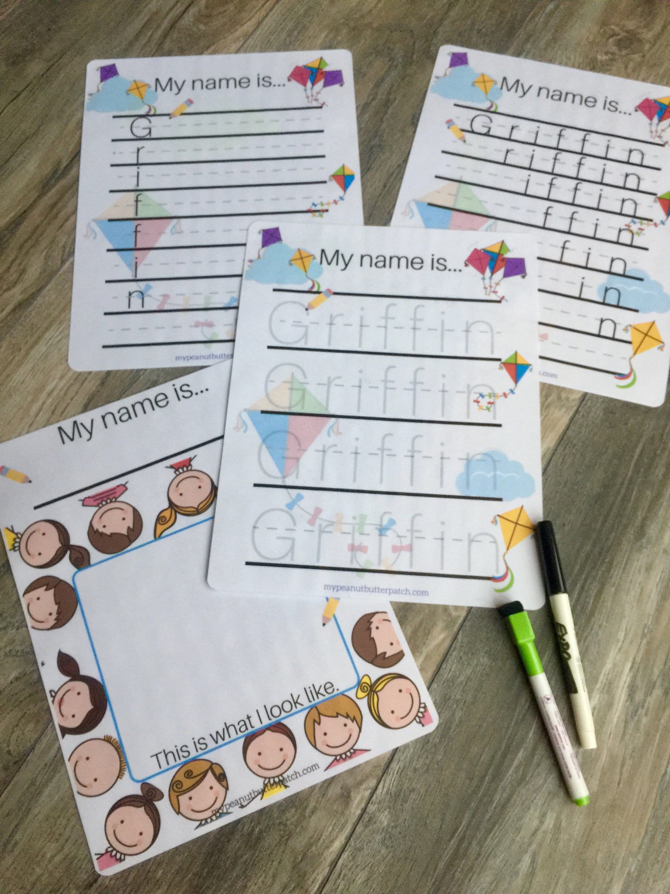 Dry Erase Learn to Write My Name Practice Sheets Kite Theme - Etsy