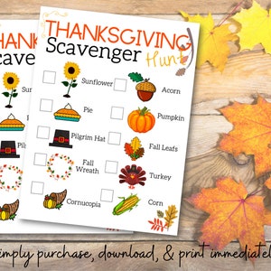 Thanksgiving Scavenger Hunt | Kids Fall Activity - Etsy