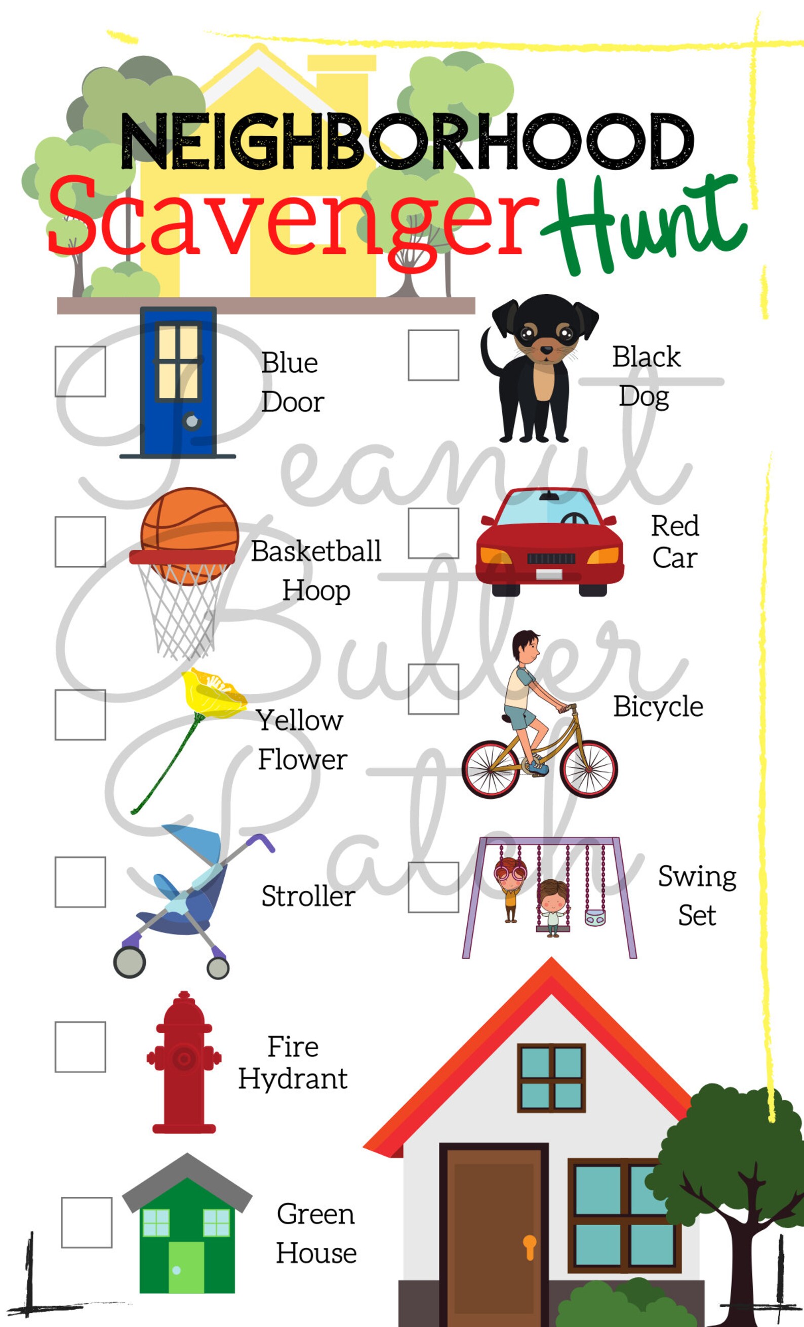 Neighborhood Nature Car Ride & Shape Scavenger Hunts PDF | Etsy