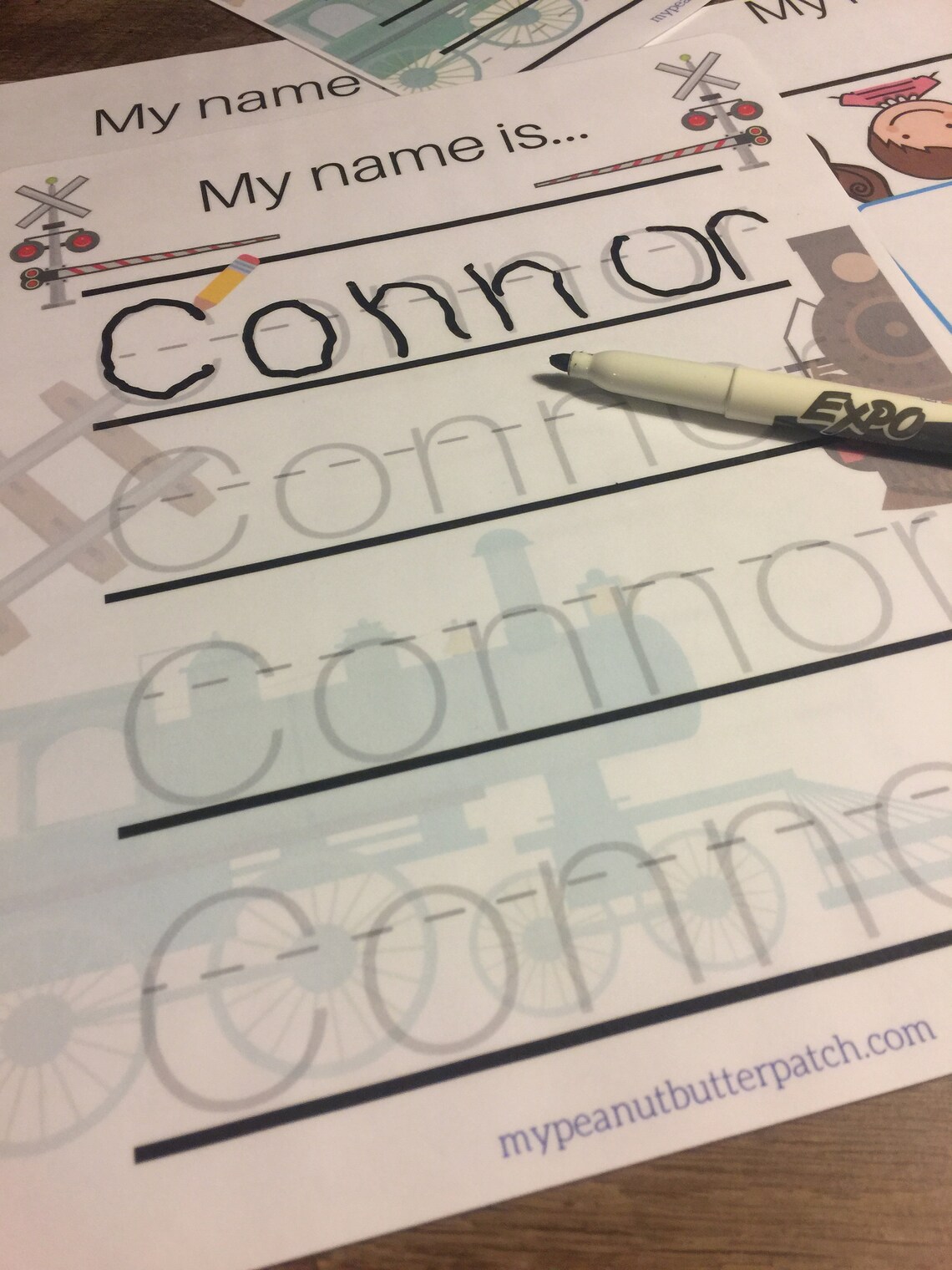 Dry Erase Learn to Write My Name Practice Sheets Train Theme | Etsy