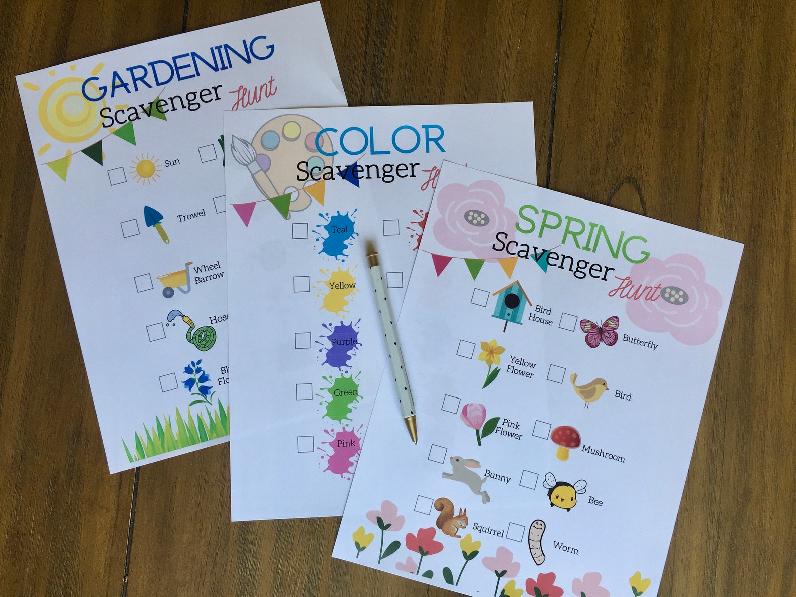 Kids Spring Scavenger Hunts | Gardening | Color | PDF, Instant Download ...