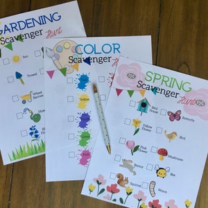 Kids Spring Scavenger Hunts | Gardening | Color | PDF, Instant Download ...