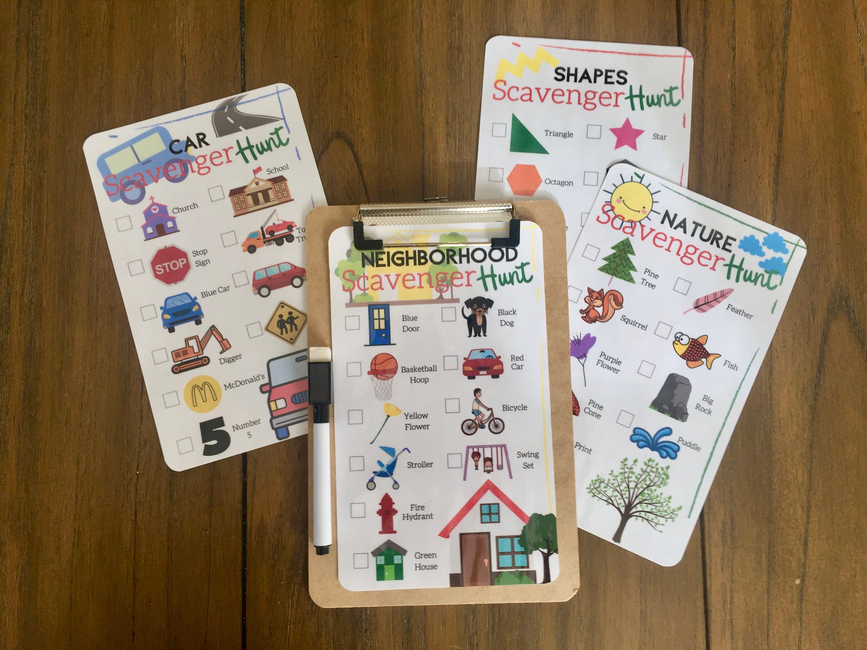 Neighborhood Nature Car Ride & Shape Scavenger Hunts | Etsy