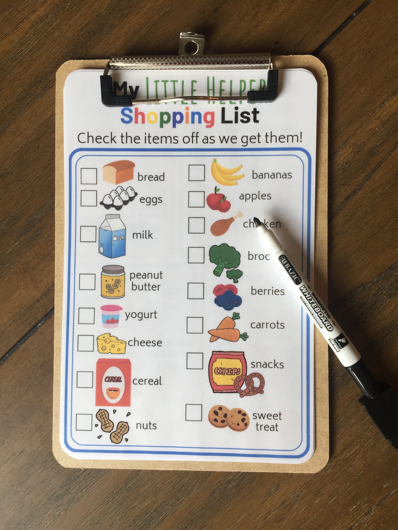 My Healthy Lunch Box Checklist | Little Helper Shopping List - Etsy