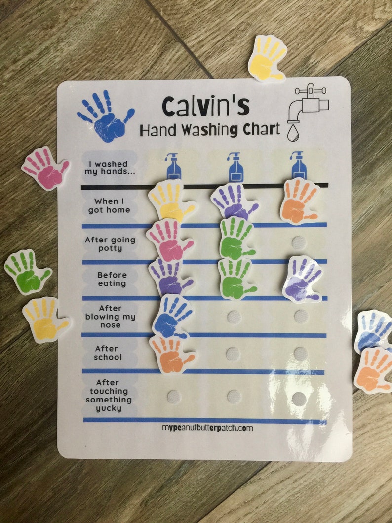 Hand Washing Kids Chart Behavior Chart Personalize With - Etsy