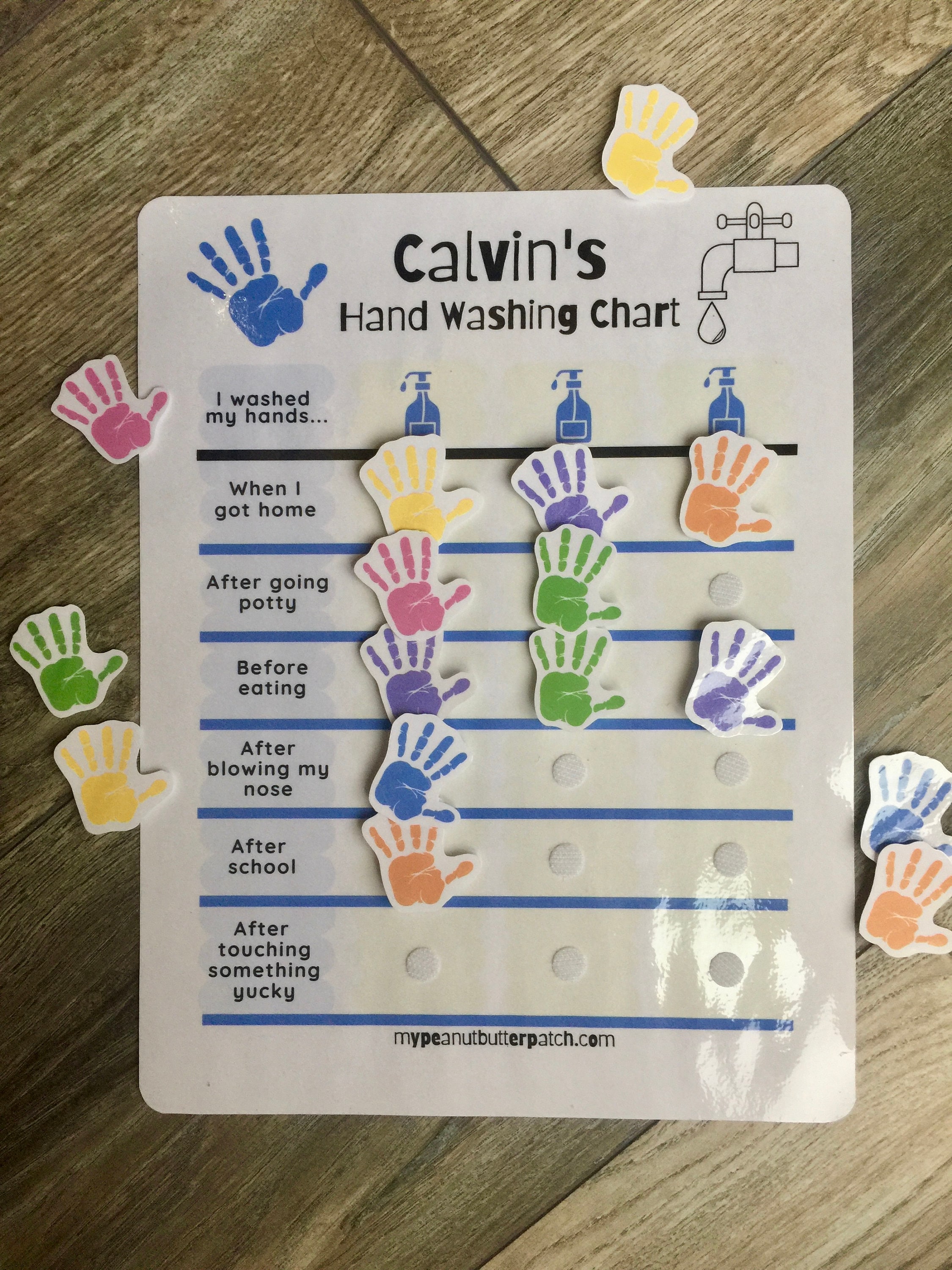 Hand Washing Kids Chart Behavior Chart Personalize With - Etsy