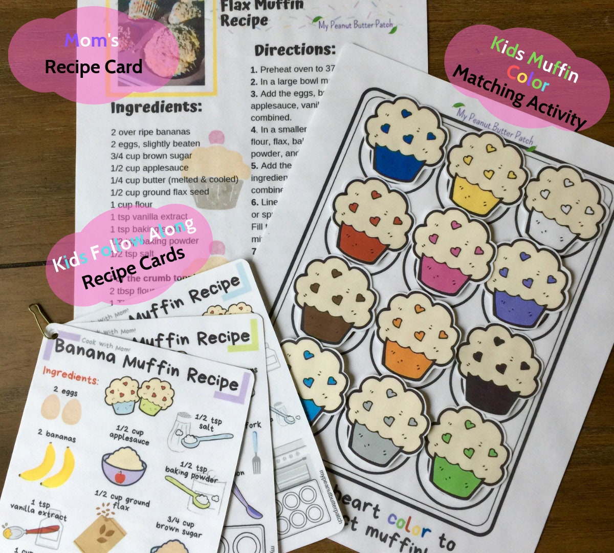 Cook With Mom Recipe Cards & Color Matching Activity, Picture Recipe ...