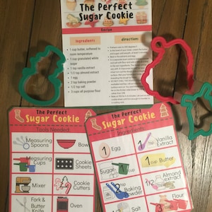 Kids' Sugar Cookie Recipe Cards | Ingredients & Tools Needed - Etsy