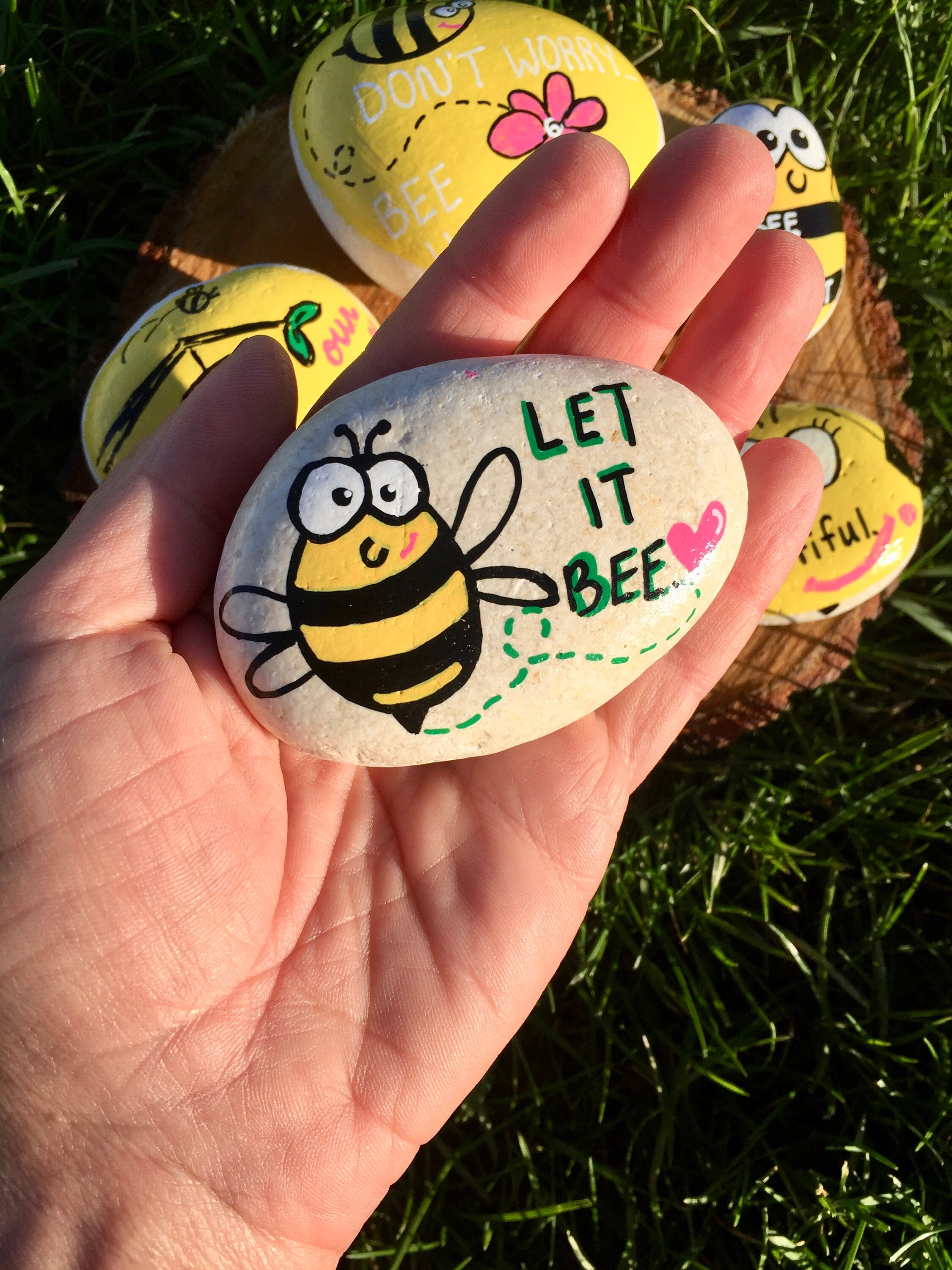Bee Story Stones Garden Decor Bee Theme Rocks - Etsy