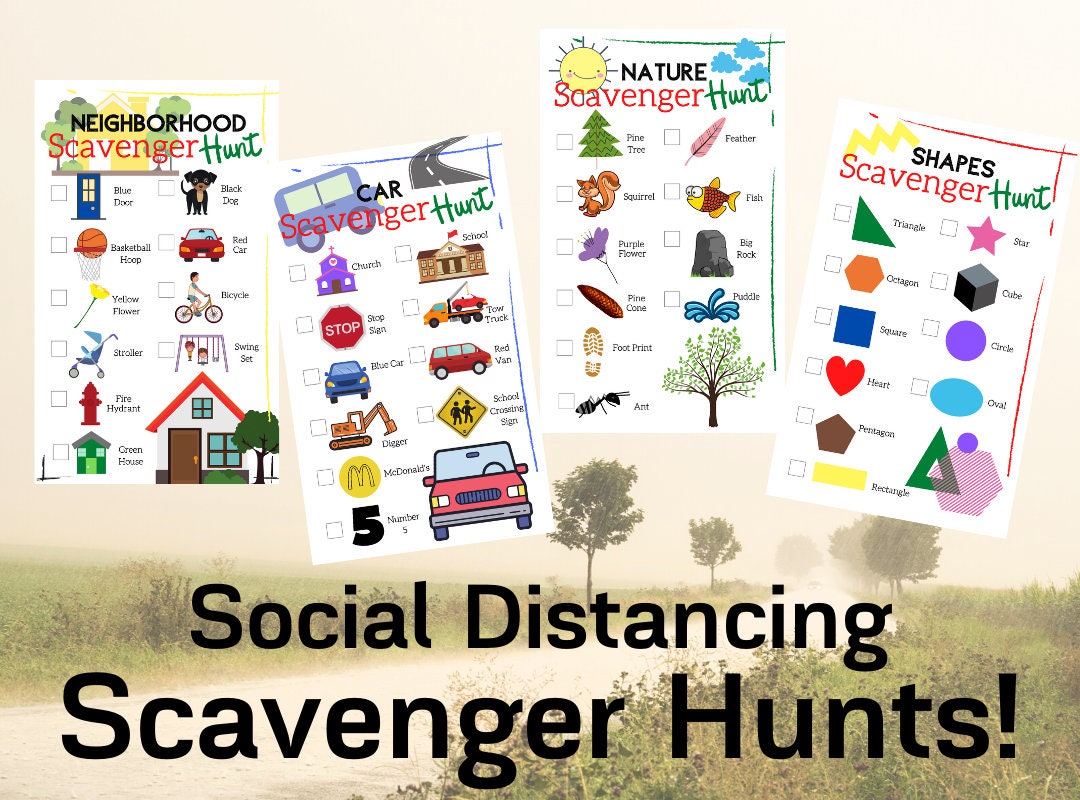 Neighborhood, Nature, Car Ride, & Shape Scavenger Hunts | PDF File - Etsy