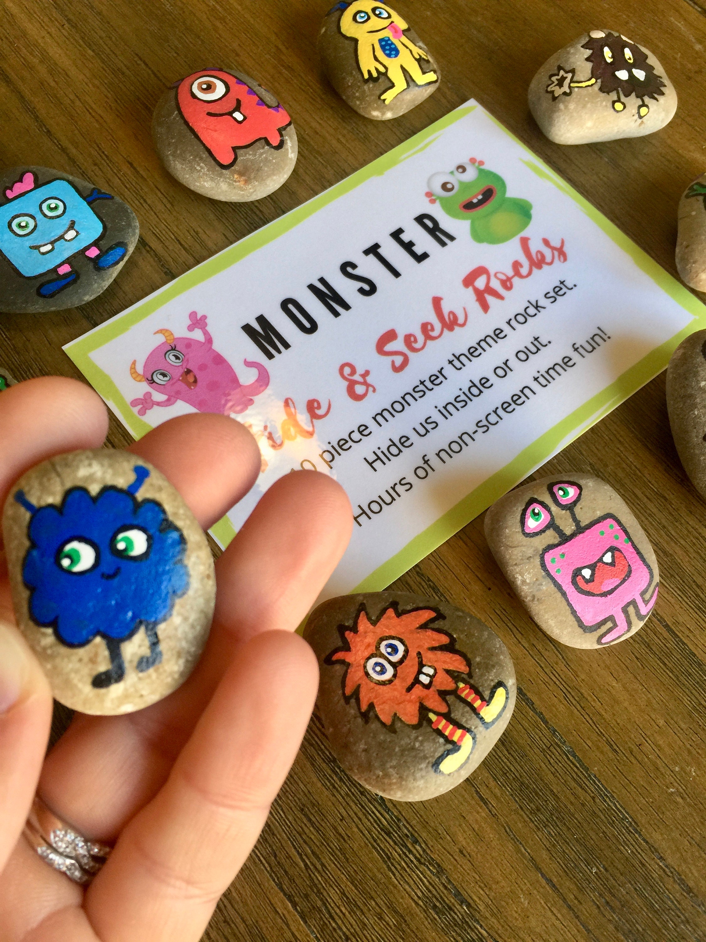 Hide & Seek Rocks | Monster Theme - Etsy
