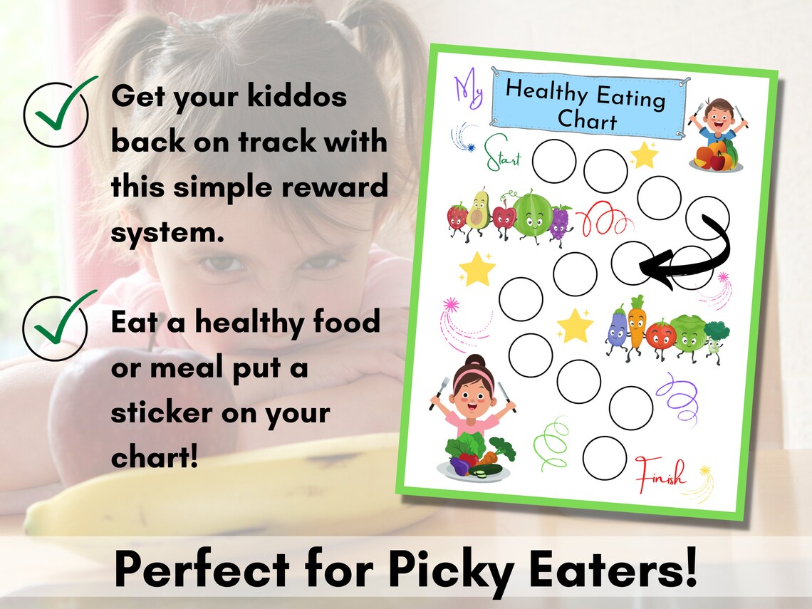 Kids Healthy Eating Chart Printable Instant Download - Etsy
