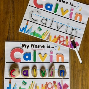 Learn to Write My Name | 5 Different Ways | Trace, Match, Write, Rocks ...